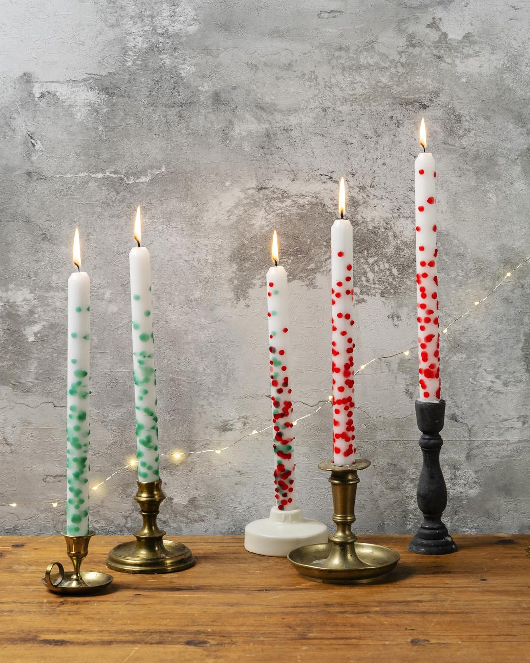 Easy polka-dot candles—check out our instructions! | Kotona Living